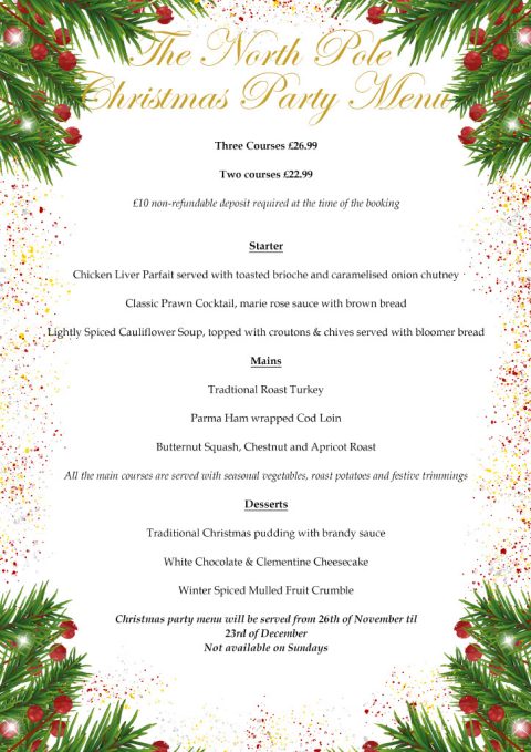 Menus | NORTH POLE WATERINGBURY